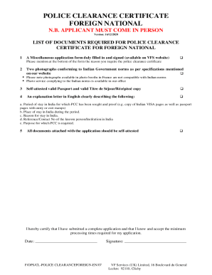 Fillable Online police clearance certificate foreign national - nb ...