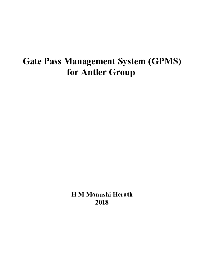 Fillable Online Gate Pass Management System (GPMS) for Antler Group Fax ...