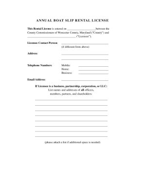 Fillable Online Public Landing Boat Slip Rental Information Fax Email ...