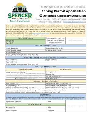 Fillable Online Zoning Permit Application - Detached Accessory Structures Fax Email Print ...