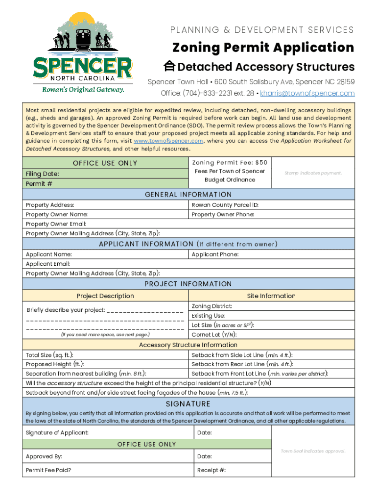 Fillable Online Zoning Permit Application - Detached Accessory Structures Fax Email Print ...