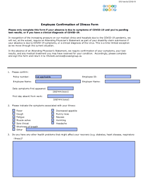 Fillable Online Plan Member Confirmation of Illness Form - Webflow Fax ...