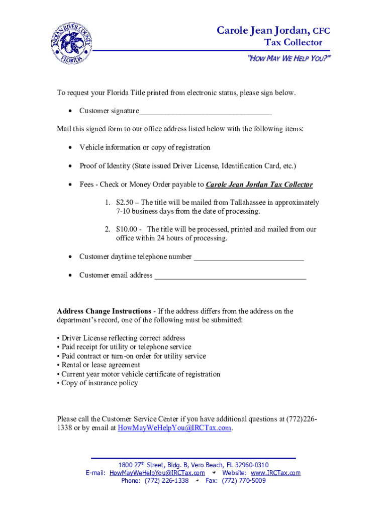 Fillable Online Carole Jean Jordan, CFC Fax Email Print - pdfFiller