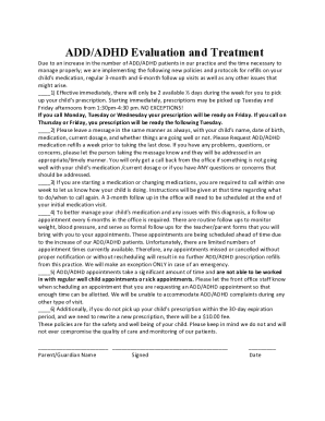 Fillable Online ADD/ADHD Evaluation and Treatment - Children's Choice ...