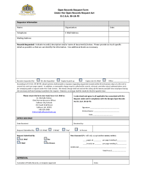 Fillable Online MODEL OPEN RECORDS REQUEST This form may be ... Fax ...