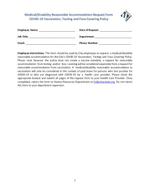Fillable Online Medical/Disability Reasonable Accommodation Request Form ... Fax Email Print ...