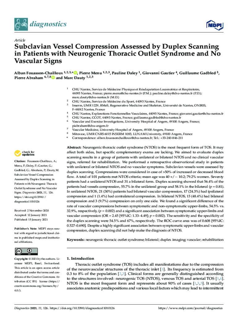 Fillable Online Subclavian Vessel Compression Assessed by Duplex ...