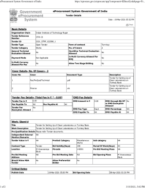 Fillable Online eProcurement System Government of India eProcurement ...