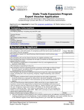 Export Voucher Program - Washington State Doc Template | pdfFiller