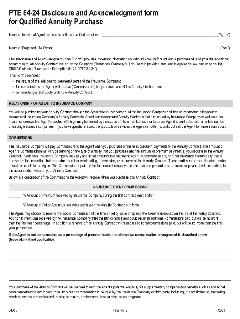 Fillable Online sample erisa disclosure and acknowledgment form for ...