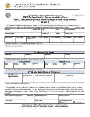 Fillable Online SSPT Reclassification Recommendation Form For EL's Not ... Fax Email Print ...