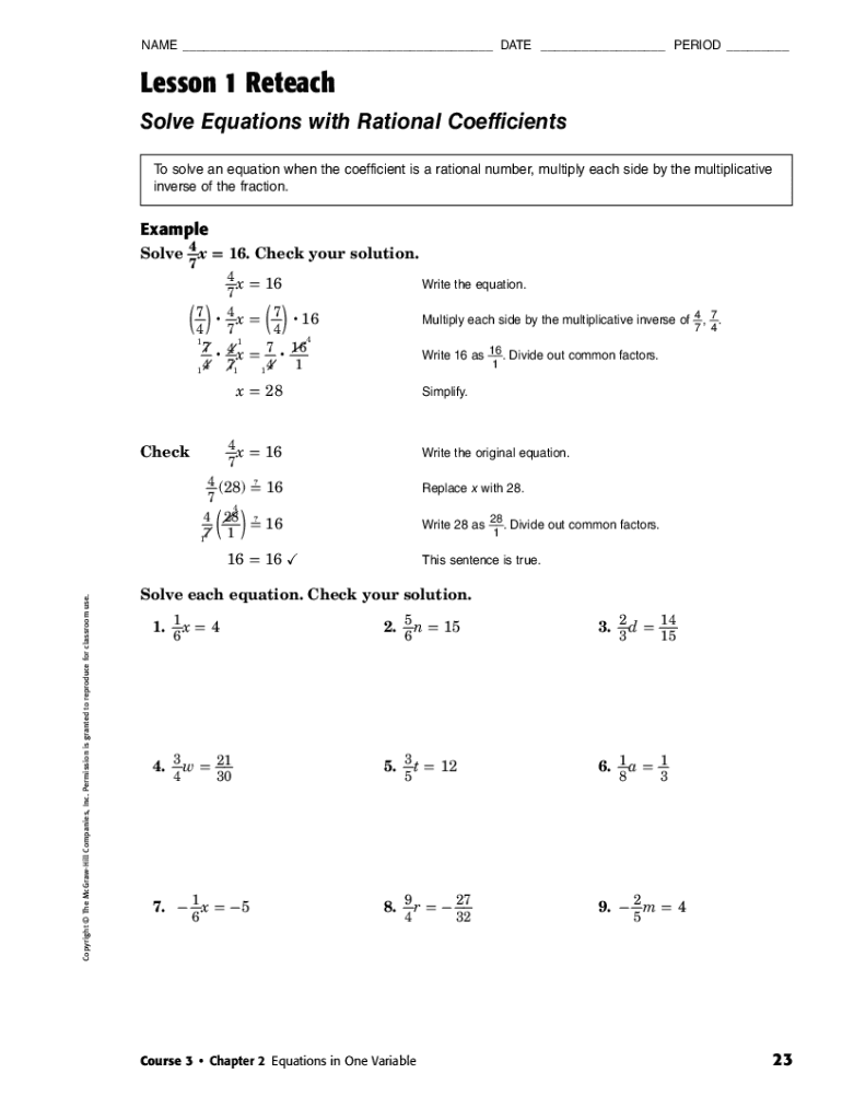 Fillable Online 24 skills practice solving equations with the variable on each ... Fax Email ...
