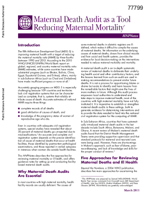 Fillable Online Maternal Death Audit as a Tool Reducing Maternal ...