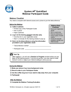 Fillable Online System 44 QuickStart Webinar Participant Guide ...