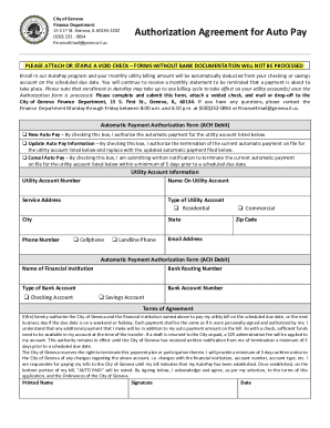 Fillable Online Authorization Agreement for Auto Pay Fax Email Print ...