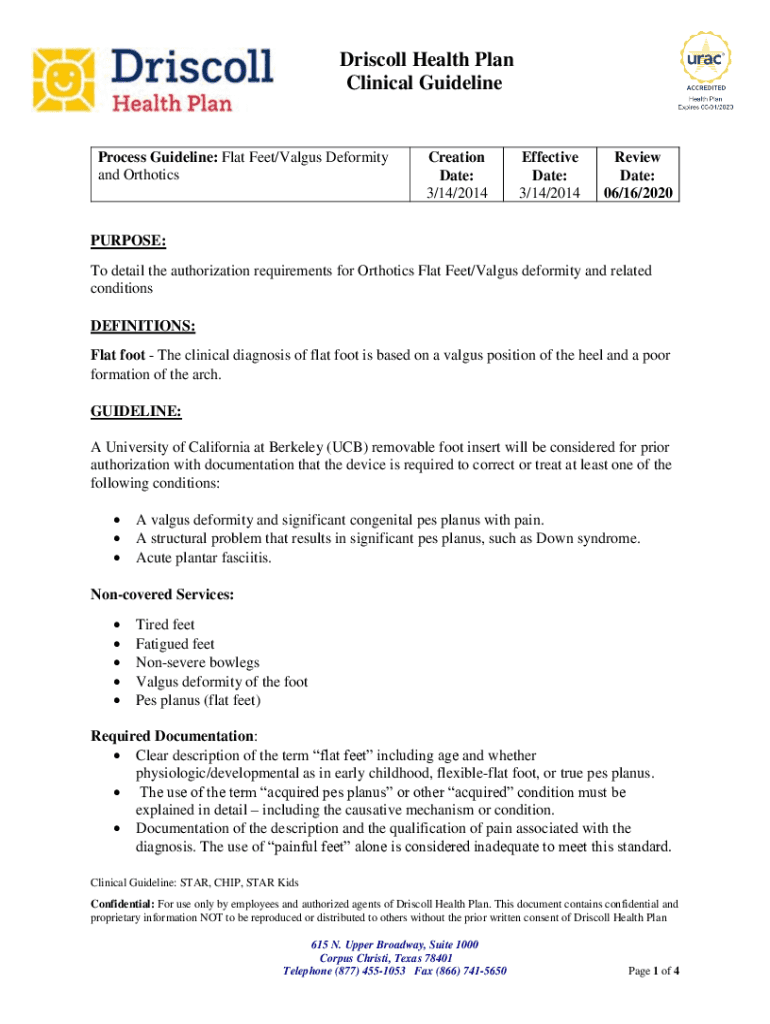 Fillable Online Process Guideline: Flat Feet/Valgus Deformity Fax Email ...
