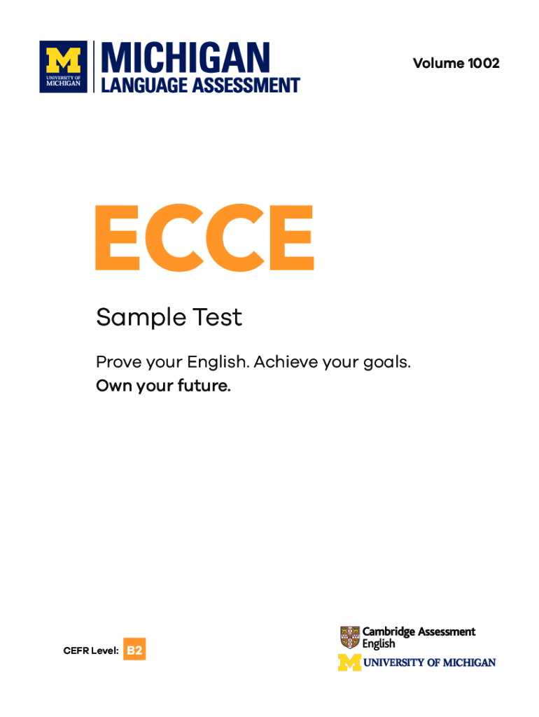 Fillable Online Examination for the Certificate of Competency in English (ECCE) Fax Email Print ...
