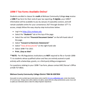 Fillable Online FAQ's: Form 1098T Tuition Statement - Sheridan College ...