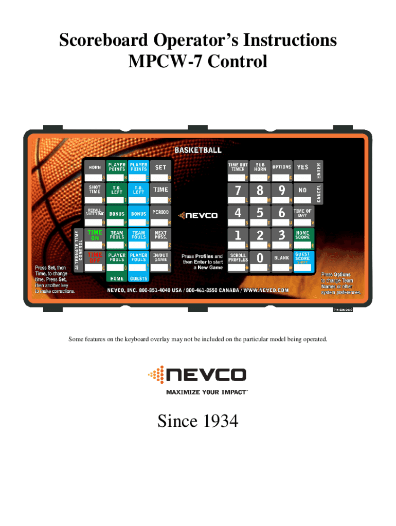 Fillable Online Nevco Mpcw 7 Manual - Fill Online, Printable, Fillable ...