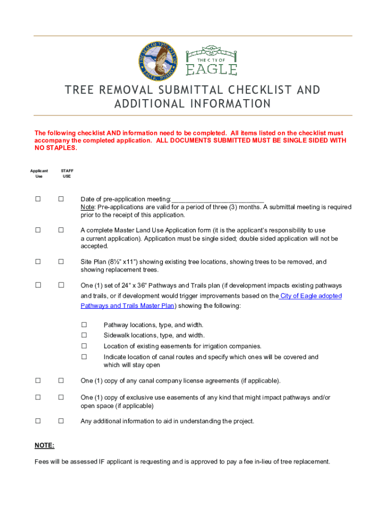 Fillable Online Tree Works Application Checklist Fax Email Print ...
