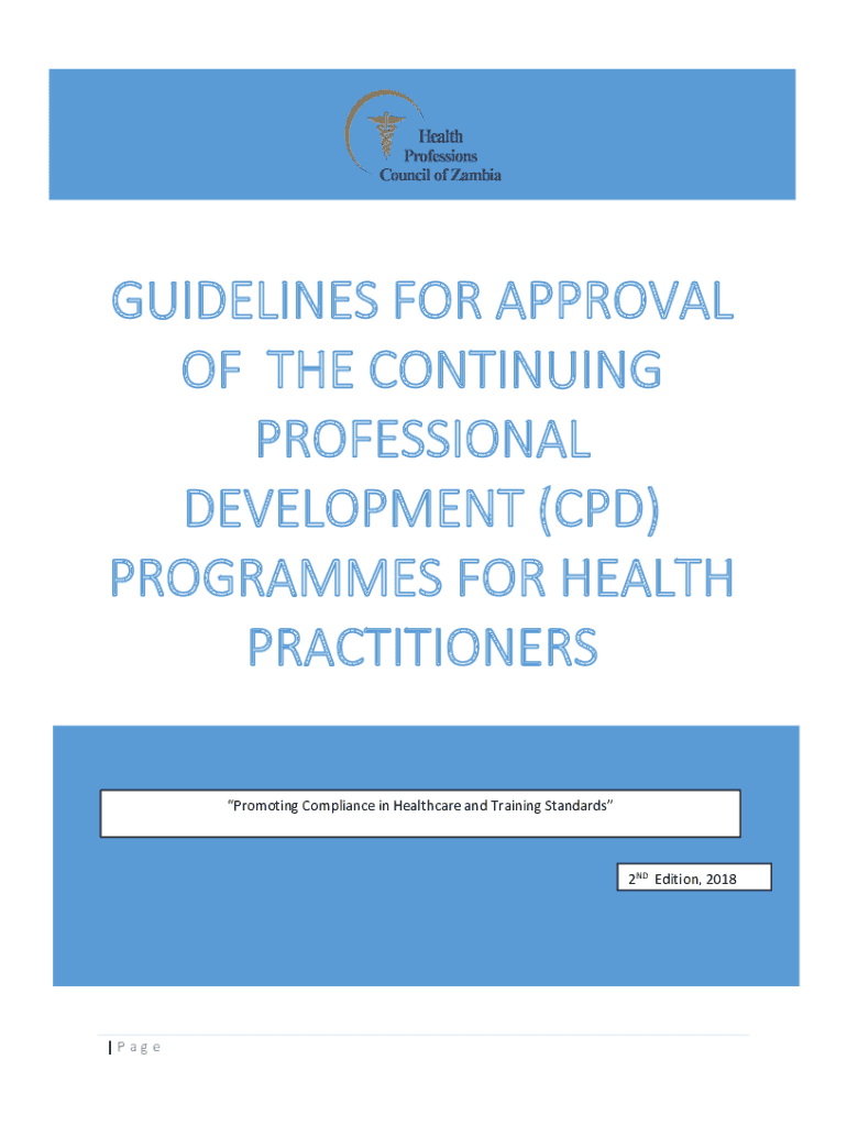 Fillable Online guidelines for approval OFTHE Continuing PROFESSIONAL DEVELOPMENT (CPD ...