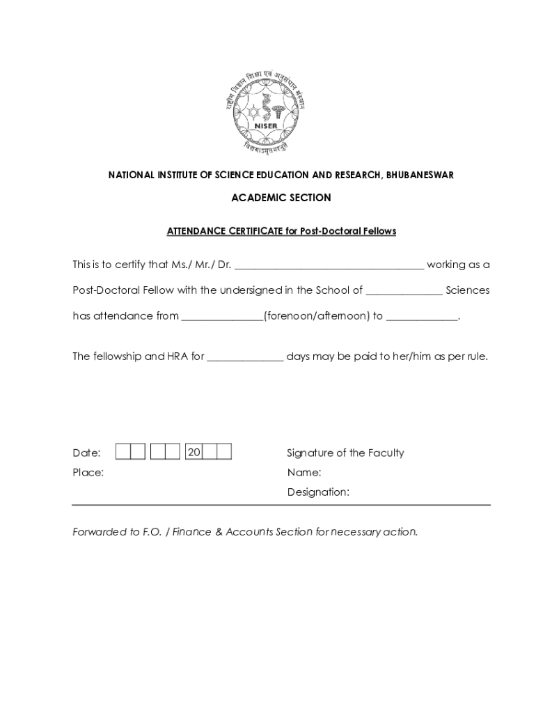 Fillable Online Do postdoctoral studies have official certificate? Fax ...