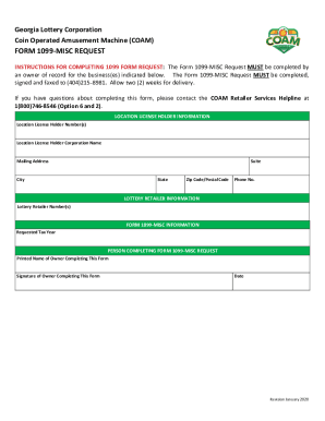 Fillable Online FORM 1099-MISC REQUEST - Ga COAM Fax Email Print ...