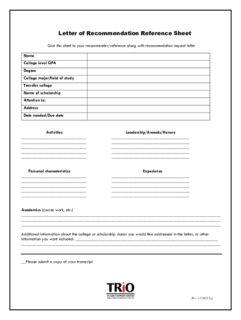 Fillable Online Reference Letter Data Sheet Fax Email Print - pdfFiller