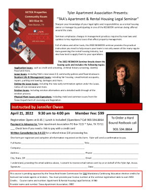 Fillable Online Texas Apartment Association: Serving the Texas Rental ...