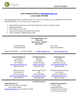 Fillable Online Carrier Packet Volo.pdf - Carrier Packet Send completed ...