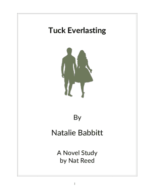 Fillable Online This novel study for Tuck Everlasting by Natalie ...