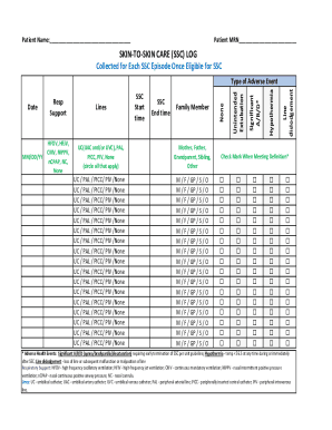 Fillable Online health usf SKIN-TO-SKIN CARE (SSC) LOG - USF Health Fax ...