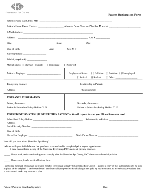 Fillable Online Patient Registration Form E-Mail Address: - Squarespace ...
