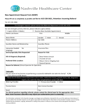 Fillable Online New Appointment Request Form (NARF) - Please fill out ...
