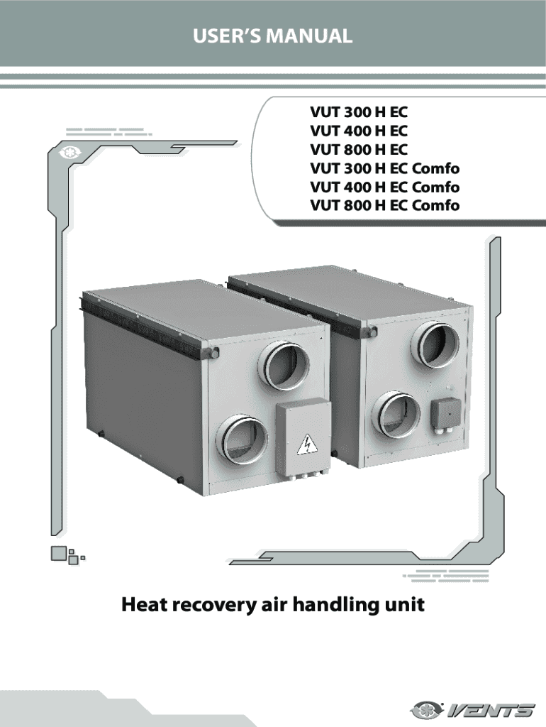 Fillable Online VENTS VUT H EC ECO VENTS VUT EH EC ECO Fax Email Print ...