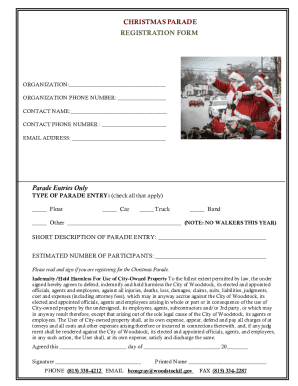 Fillable Online Lighted Christmas Parade Registration Form Saturday ...