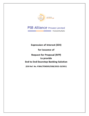 Fillable Online Expression of Interest (EOI) for issuance of Request ...