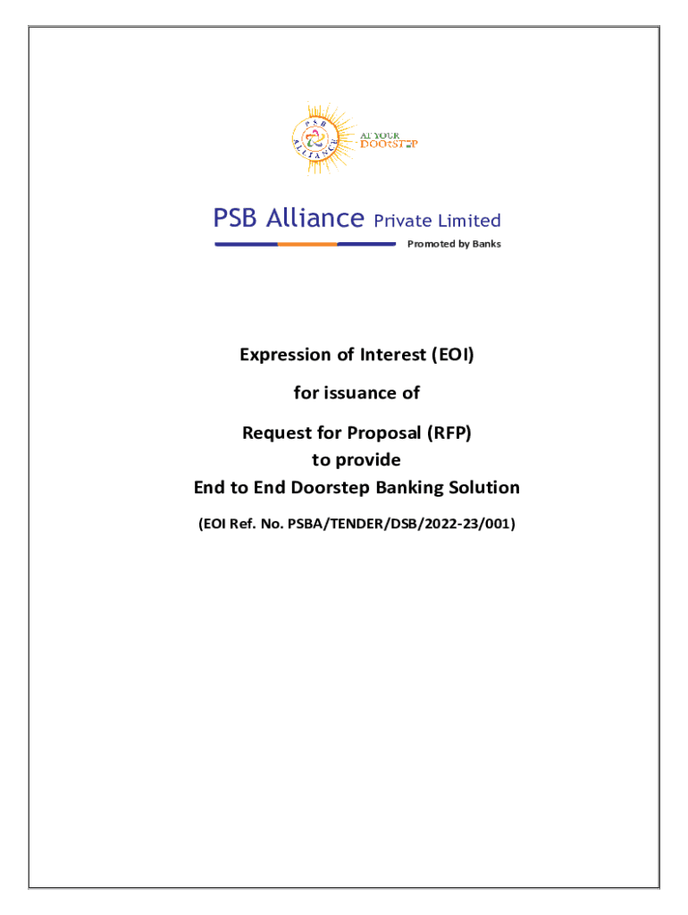 Fillable Online Expression of Interest (EOI) for issuance of Request for Proposal ... Fax Email ...