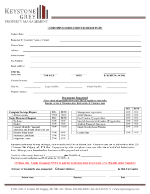 Fillable Online Owner's written request for condominium association ...