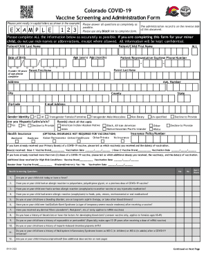 Fillable Online Colorado Flu Form Child - Cherry Creek Pediatrics Fax ...