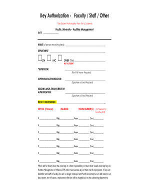 Fillable Online Key Request Form - Brock University Fax Email Print - pdfFiller