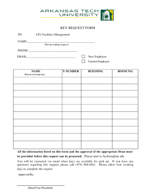 Fillable Online Fill - Free fillable Facilities Management Key Request (Arkansas ... Fax Email ...