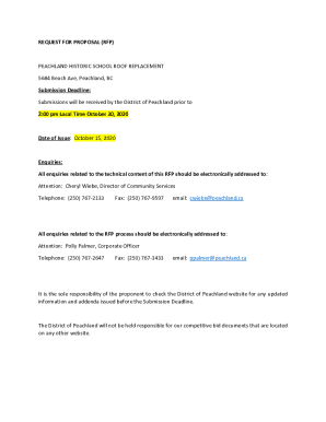 Fillable Online Request for Proposal (RFP) - District of Peachland Fax ...