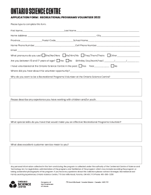 Fillable Online SUMMER CAMP 2022 APPLICATION FORM Fax Email Print - pdfFiller