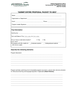 Fillable Online *SUBMIT ENTIRE PROPOSAL PACKET TO GEO* Fax Email Print ...