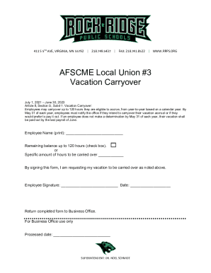 Fillable Online AFSCME Local Union #3 Donation Leave Form Fax Email ...