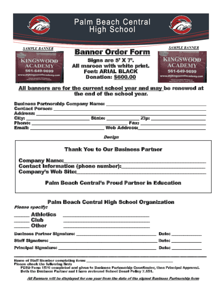 Fillable Online Free Printable Banner Templates Blank Banners Fax Email ...