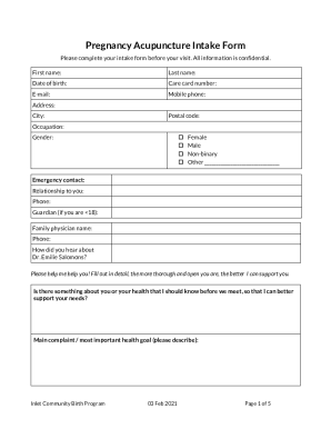 Fillable Online Physical Therapy Intake Form - Developmental.doc Fax ...