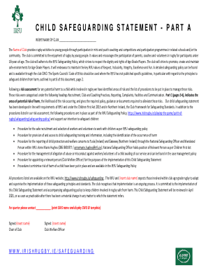 Fillable Online Child Safeguarding Statement Template Fax Email Print ...