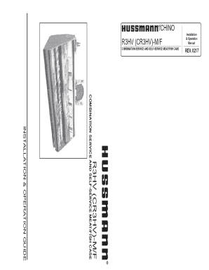 Fillable Online Hussmann CR3-F Installation And Operation Manual Fax ...